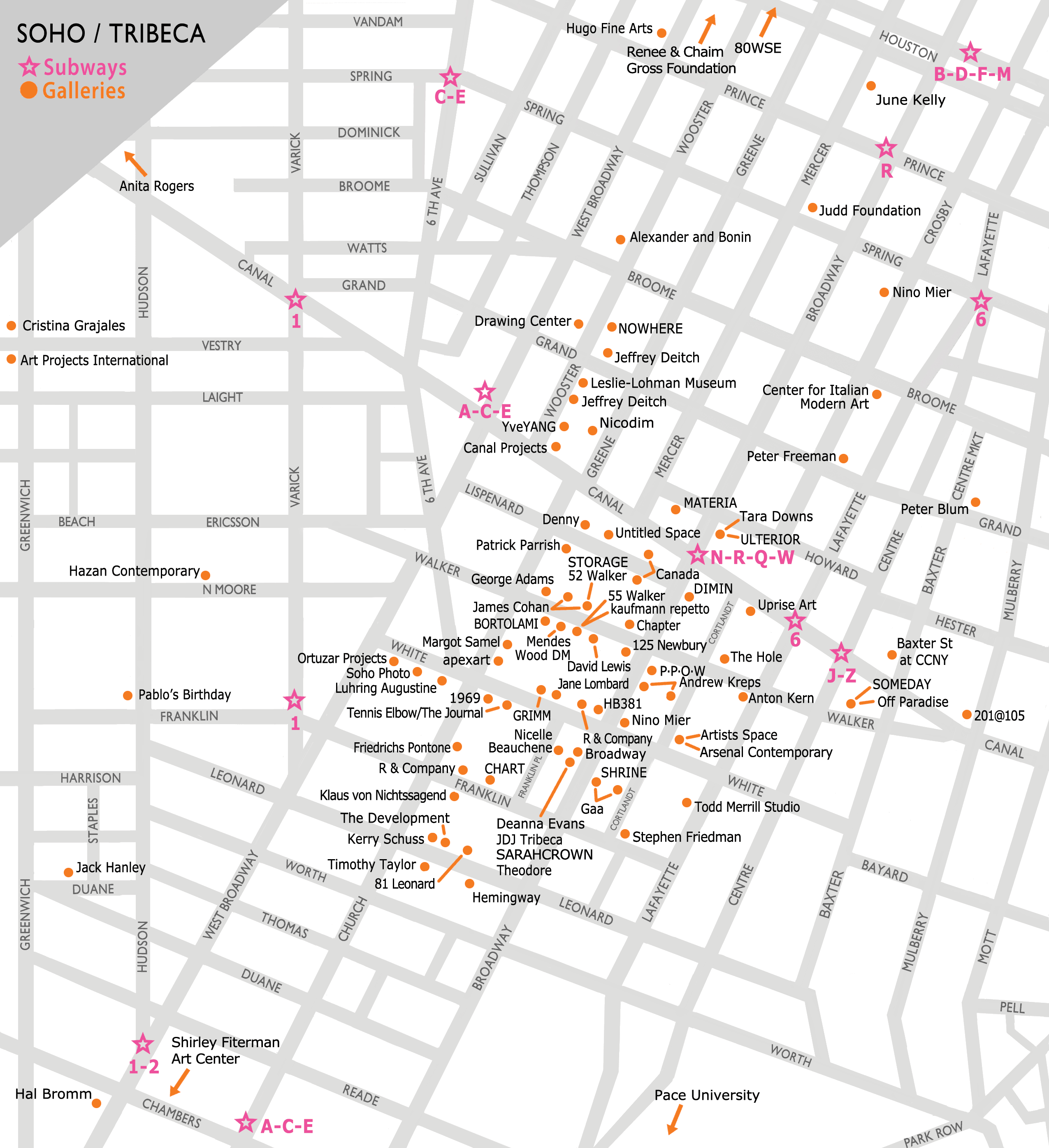 DOWNTOWN GALLERY MAP